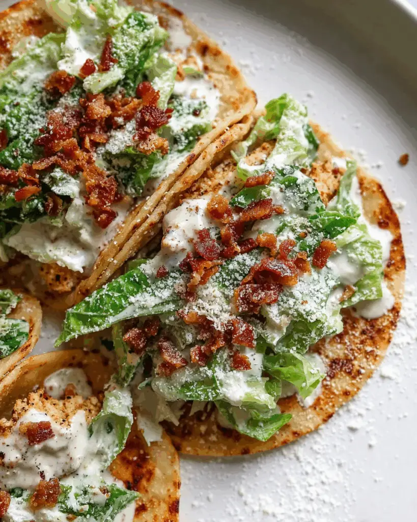 Smash Chicken Caesar Tacos