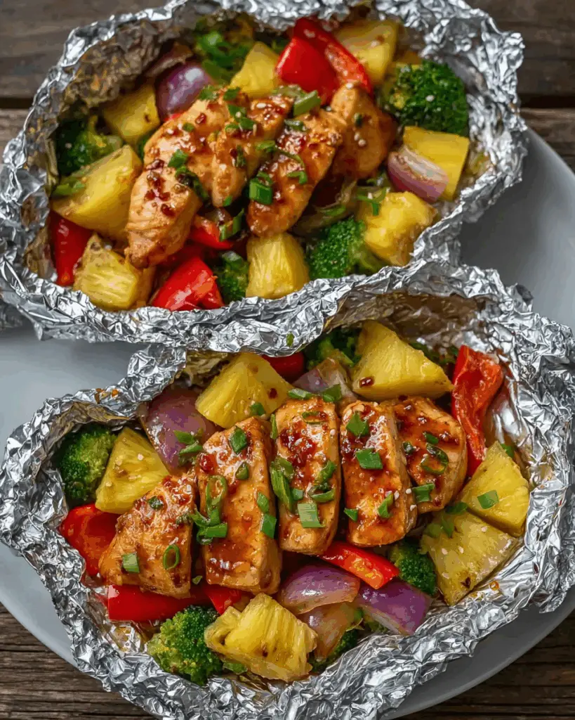 Teriyaki Chicken and Pineapple Foil Packets
