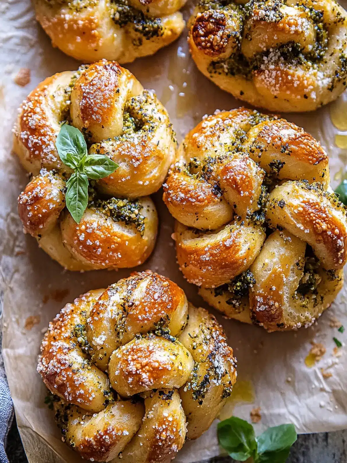 Irresistible Pesto Garlic Butter Soft Pretzel Knots