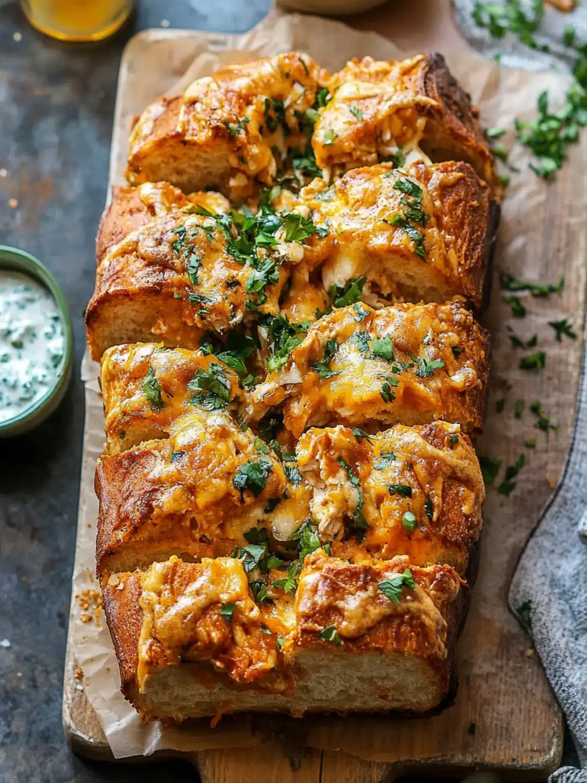 Ultimate Buffalo Ranch Chicken Pull Apart Bread Recipe